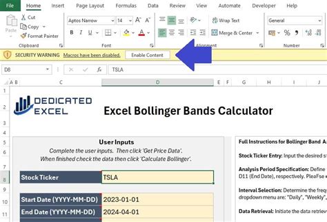 Excel Bollinger Bands Calculator Dedicated Excel