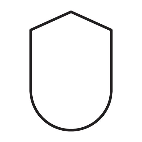 Outlined Shield Icon In Flat Monochrome Style 53473432 Vector Art At Vecteezy