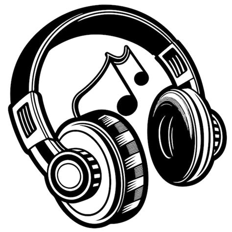 A Headphone Music Silhouette Vector Art Illustration Premium Ai