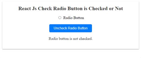 React Js Check If A Radio Button Is Checked