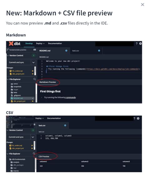 新機能 dbt CloudでMarkdownとCSVのプレビューが可能になりました DevelopersIO