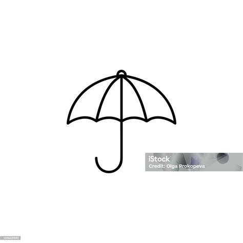 우산 라인 아이콘 윤곽선 벡터 로고 흰색에 격리 일기 예보 기호 웹 사이트 모바일 응용 프로그램에 대한 얇은 선형 그래픽 픽토그램 로고 일러스트레이션 Eps10 0명에 대한