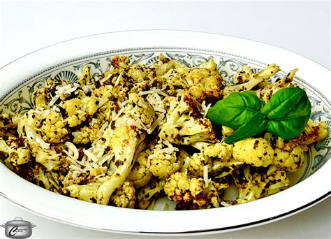 Roasted Cauliflower With Pesto And Parmesan Constantly Cooking With
