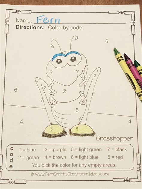 Spring Color By Number Kindergarten Know Your Numbers Fern Smiths Classroom Ideas Fun Math