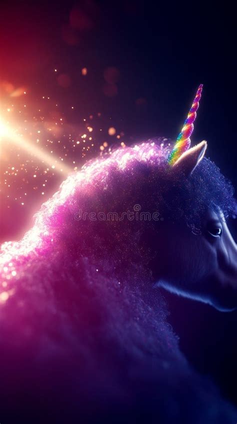 Closeup Portrait Of A Tan Pony Featuring A Rainbow Mane And A