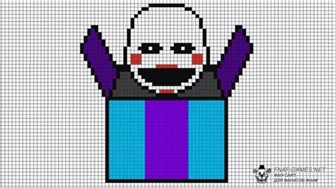 Рисунки ФНаФ по клеточкам в тетради для начинающих