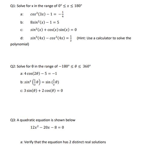 Trig Practice Questions For KS GCSE AS Teaching Resources