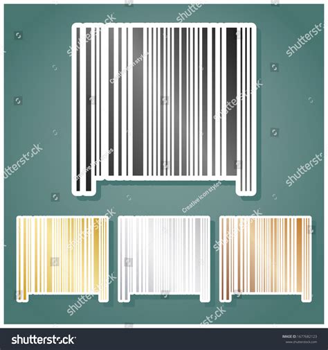 Bar Code Sign Set Metallic Icons Stock Vector Royalty Free 1677682123