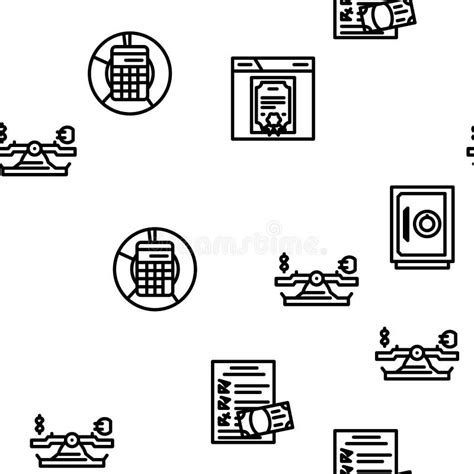 Asset Management Digital Business Vector Seamless Pattern Stock Illustration Illustration Of