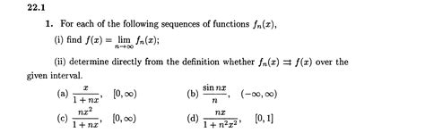 Solved 221 1 For Each Of The Following Sequences Of