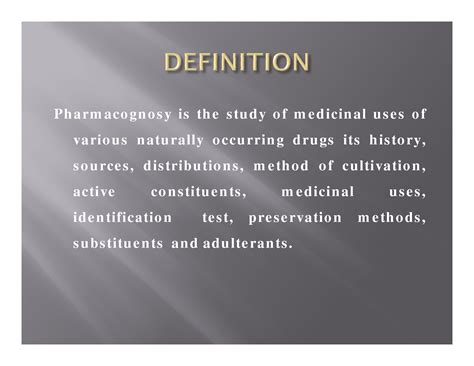 History Definition And Scope Of Pharmacognosy At Michele Fields Blog