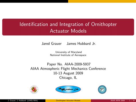 Pdf Identi Cation And Integration Of Ornithopter Actuator Models