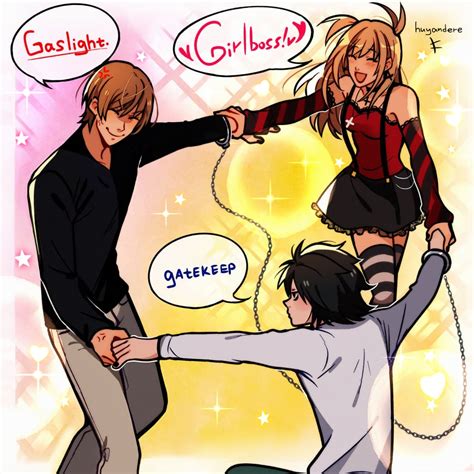 L Yagami Light And Amane Misa Death Note Drawn By Huyandere Danbooru