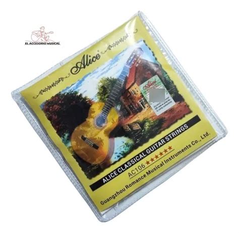 Encordado Alice Guitarra Clasica Ac106 H Tension Alta Cuerda Cuotas Sin Interés