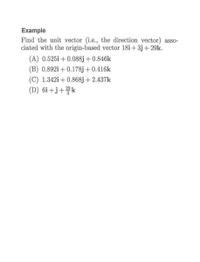 Answered Example Find The Unit Vector I E The Direction Vector Asso Ciated With The Origin