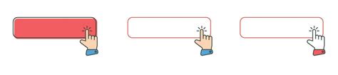 Click Cursor Icon With Click Here Button Vector Set Action Button With
