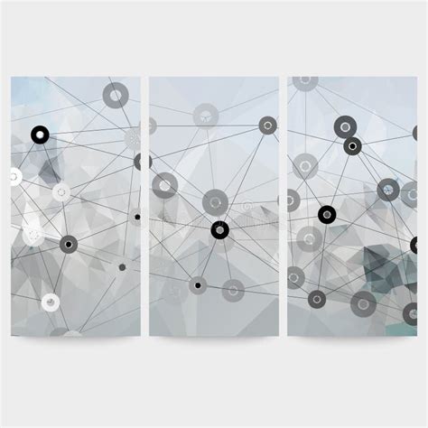 Set Of Abstract Backgrounds Molecule Structure Stock Vector