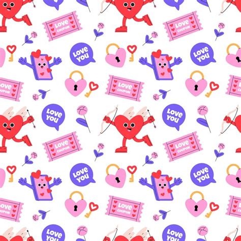 Premium Vector Valentines Day Seamless Pattern