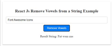 React Js Remove Vowels From A String