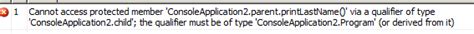 Net C Unable To Call Protected Method From Void Main Stack Overflow