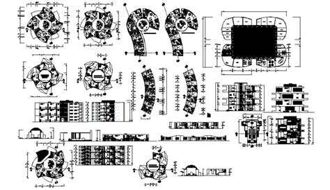 Building Units Drawing Elevation Plan And Section In Autocad
