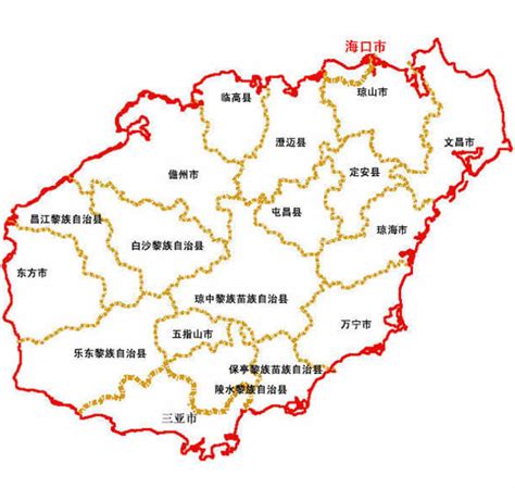 海南省行政区划图地图概况简介旅游景点风景图片交通美食小吃等详细介绍