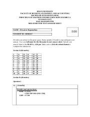 ECO Midterm Doc HELP UNIVERSITY FACULTY OF BUSINESS ECONOMICS AND ACCOUNTING BACHELOR OF
