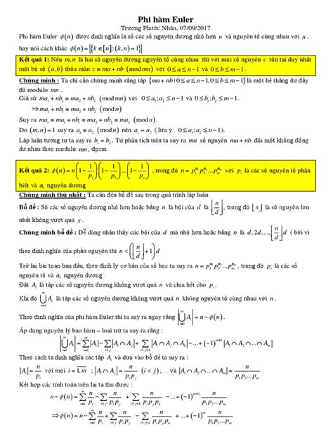 Phi Hàm Euler Pdf