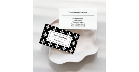Fleur De Lis Pattern French Royal White Business Card Zazzle