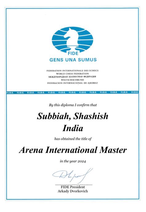 Shashish Subbiah Fide Online Arena
