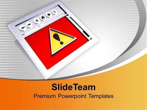 Internet Browser With Caution Symbol PowerPoint Templates PPT Themes And Graphics