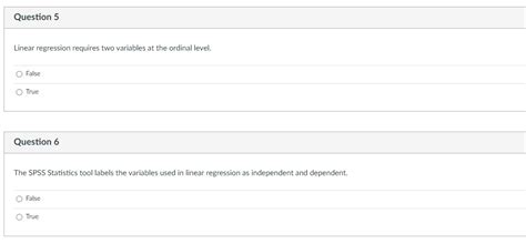 Solved Question Linear Regression Requires Two Variables Chegg