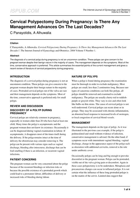 Cervical Polypectomy During Pregnancy Is There Any Management Advances On The Last Decades C