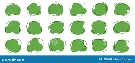 Organic Blob Shape Abstract Green Color Amoeba Irregular Fluid