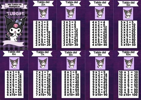 Tablas De Multiplicar De Kuromi Tablas De Multiplicar Tabla De
