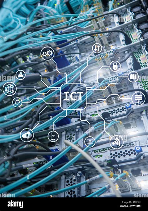 Ict Information And Communications Technology Concept On Server Room