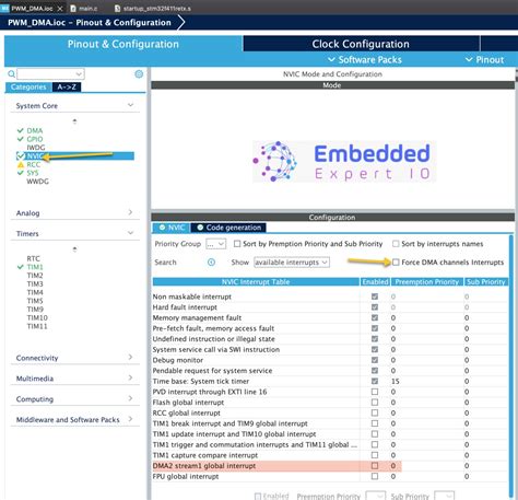 Stm32 Timers Applications Pwm Output Using Dma Embeddedexpertio
