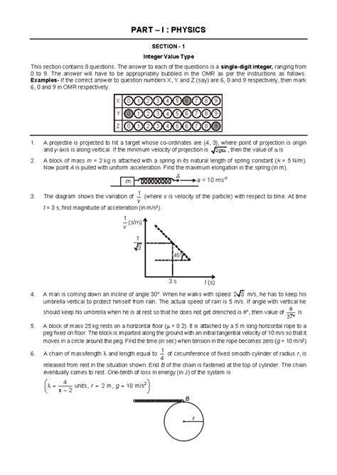 Jee Adv2 Jee Adv Test 9 Paper 1 Code A Final Test Series For Jee Advanced 2021 Phase I