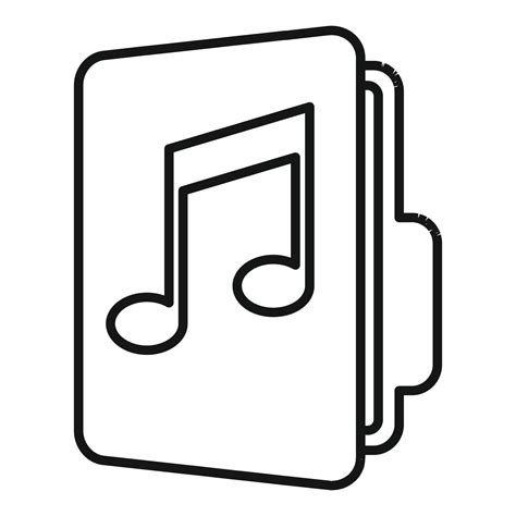 Music Folder Icon Outline Vector File Archive 15110334 Vector Art At Vecteezy