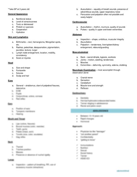 SOLUTION Lec1 Pediatric History And Physical Examination Studypool