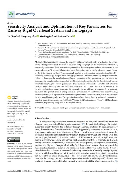 pdf sensitivity analysis and optimisation of key parameters for