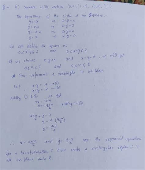 Solved In The Xy Plane Let R Be The Square With Vertices Course Hero