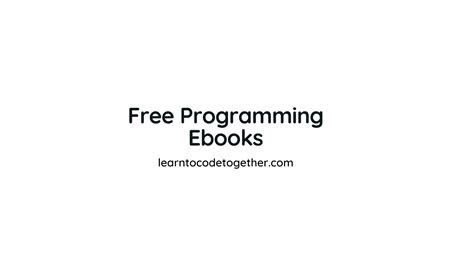 Free Programming Ebooks Namvdos Blog