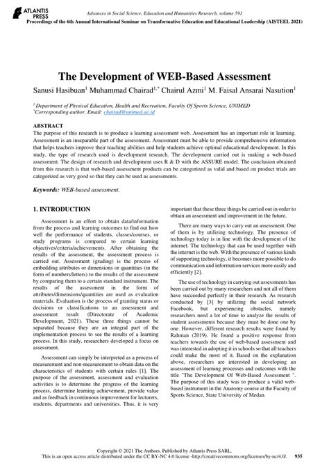 pdf the development of web based assessment