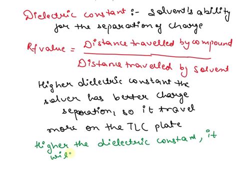 Solved Why Is There A Direct Correlation Between The Dielectric Constant And The Rf Value