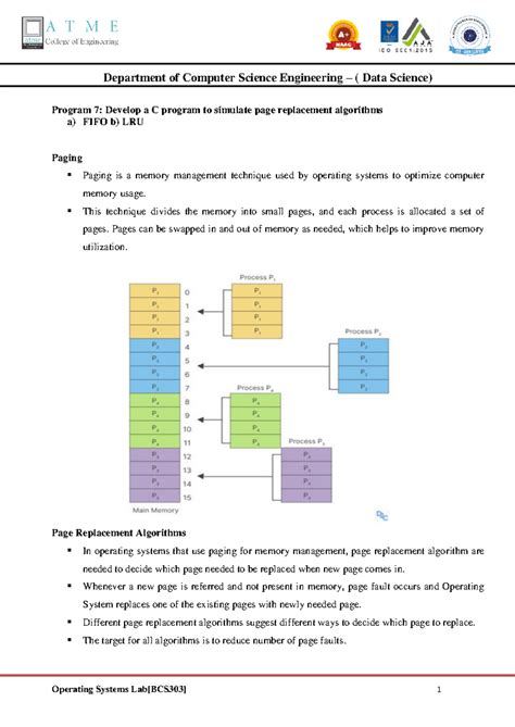 program 7 page replacement algorithms program 7 develop a c program to simulate page
