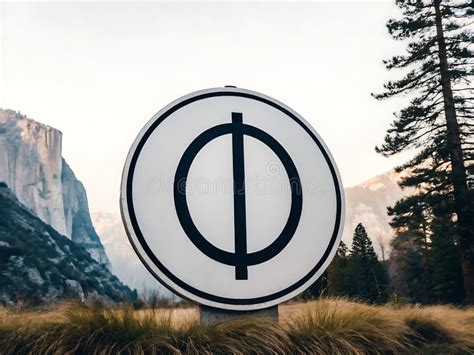 Greek Symbol Theta Symbol Sign In Natural Yosemite Landscape Stock