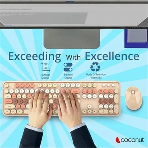 Coconut Vintage Combo Retro Wireless Keyboard And Mouse At ₹ 2205 Piece Computer Keypad In