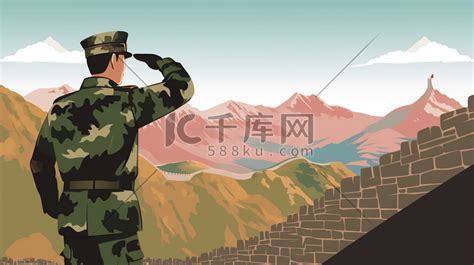 中国国防插画 中国国防配图 千库网