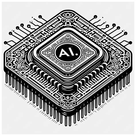 Processor With Artificial Intelligence Ai Icon On White Background Stock Illustration Premium